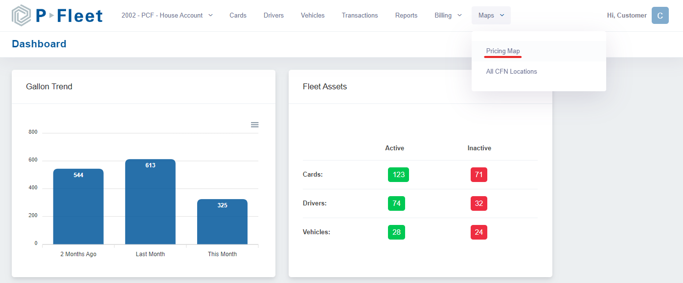 View Pricing Map – Pfleet