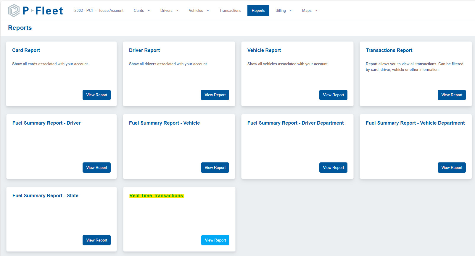 Real Time Transactions – Pfleet